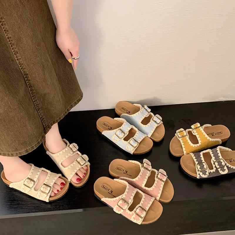 サンダル レディース 厚底 春夏 スエード ベルト スリッパ ボストン サボ サンダル 普段使い かわいい 歩きやすい コンフォート[ "・年齢層: 成年", "・スタイル: カジュアル", &quo...