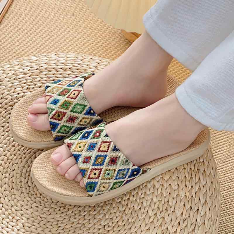 サンダル レディース 男性用 春夏 室内 厚底 滑り止め 履きやすい ルームサンダル 亜麻 リネン 接触冷感 涼しい 普段使い 柔らかい