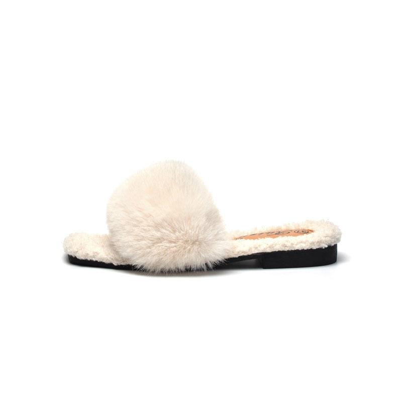 靴 レディース 秋冬 ファー スリッパ 韓国 ルームシューズ 室内 サンダル フラット あったか 防寒 もこもこ かわいい