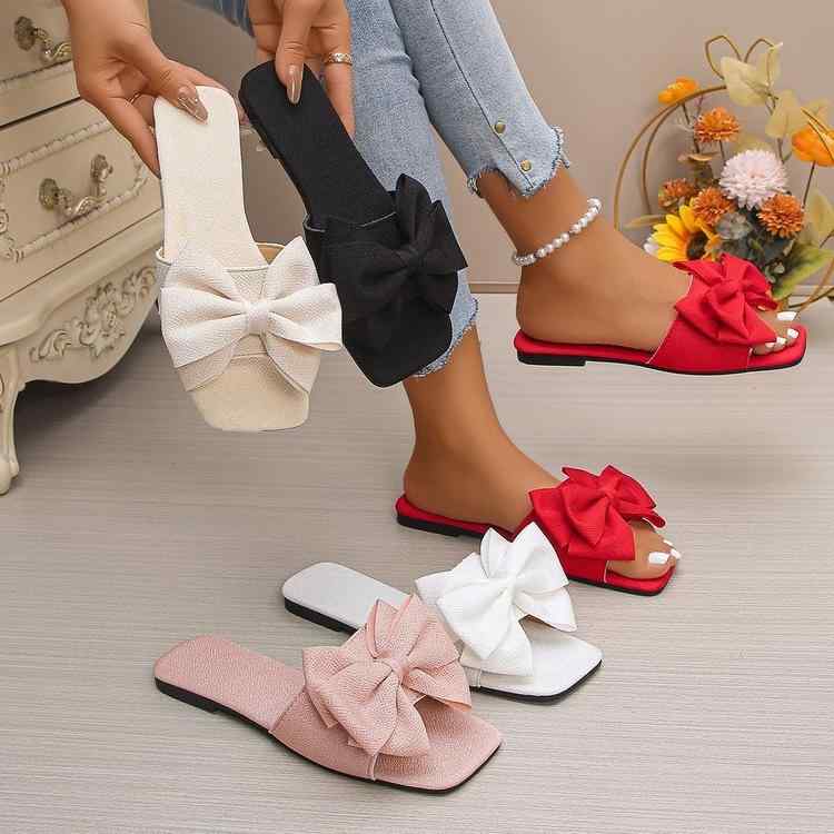 サンダル レディース 大きいサイズ フラットサンダル ぺたんこ 春夏 スリッパ かわいい 歩きやすい 蝶結び 普段使い カジュアル