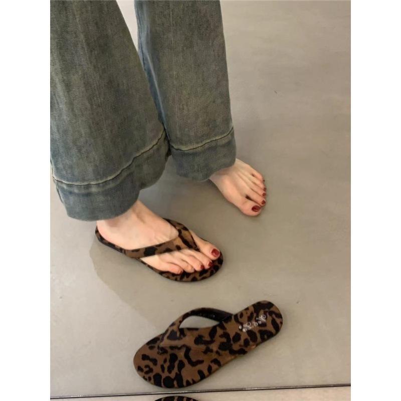 サンダル レディース ヒョウ柄 レオパード フラット ぺたんこ ローヒール 配色 春夏 かわいい きれいめ フェミニン 上品 エレガント おしゃれ スカート ワンピース 普段使い デート