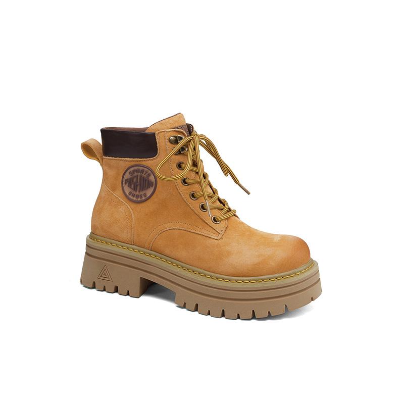 ブーツ レディース 秋冬 アウトドア 登山 大黄ブーツ ピッグスキン ワークブーツ