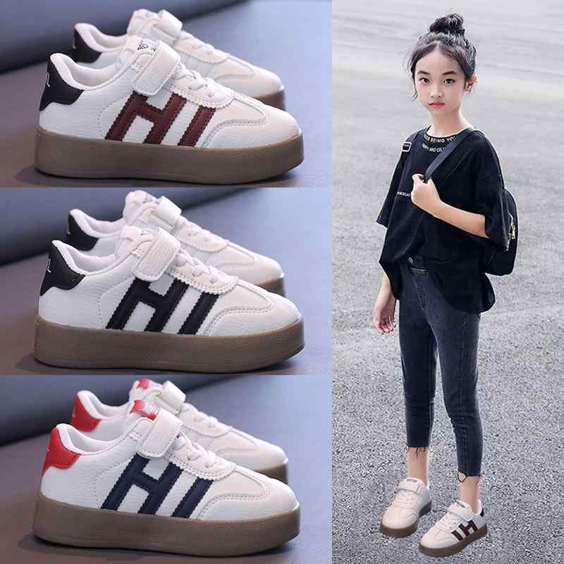 スニーカー キッズ 女の子 春秋 子供靴 スポーツ 白 通学 運動靴 阿甘 徳訓 シューズ