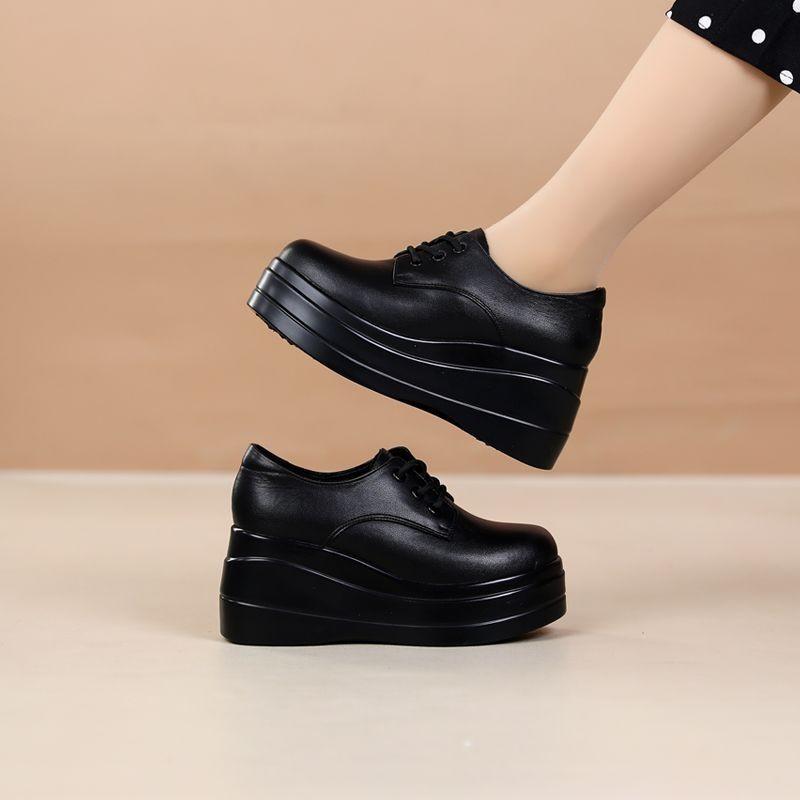 靴 レディース 厚底 レザーシューズ 韓国風 通勤 ハイヒール スタイルアップ 春秋