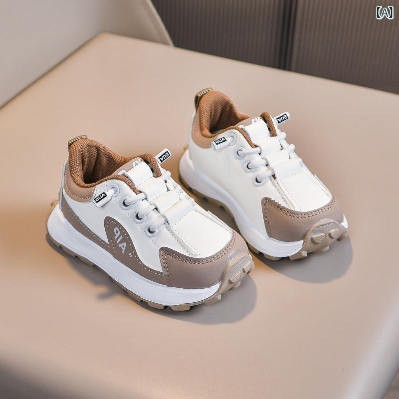 靴 キッズ 女の子 皮革 ランニングシューズ 男の子 スニーカー スポーティー カジュアル 小学生 幼稚園児 通学 運動会 普段使い