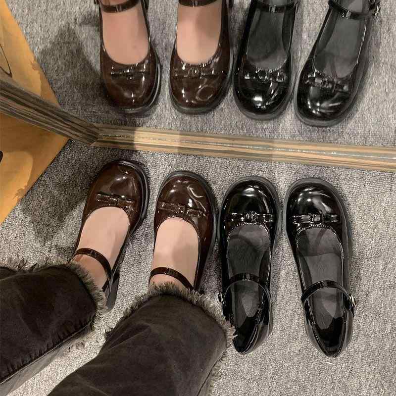 靴 レディース マリージェーン 厚底 チャンキーヒール ストラップ バレエシューズ ローファー 切り替え リボン 歩きやすい 普段使い デート