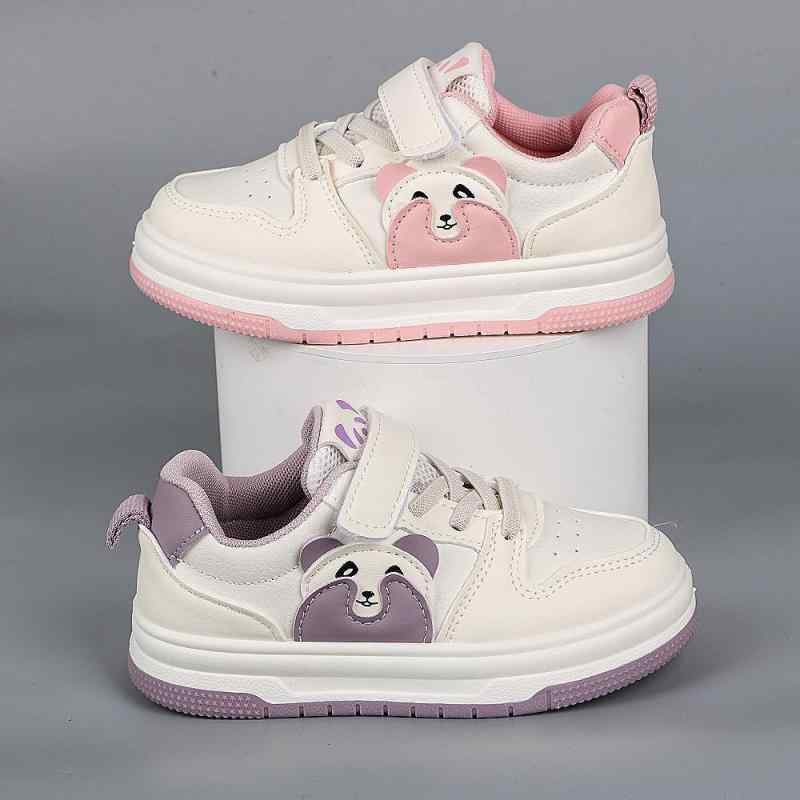 スニーカー キッズ 子供 女の子 パンダ シューズ 学生靴 通学靴 運動靴 滑り止め 春秋