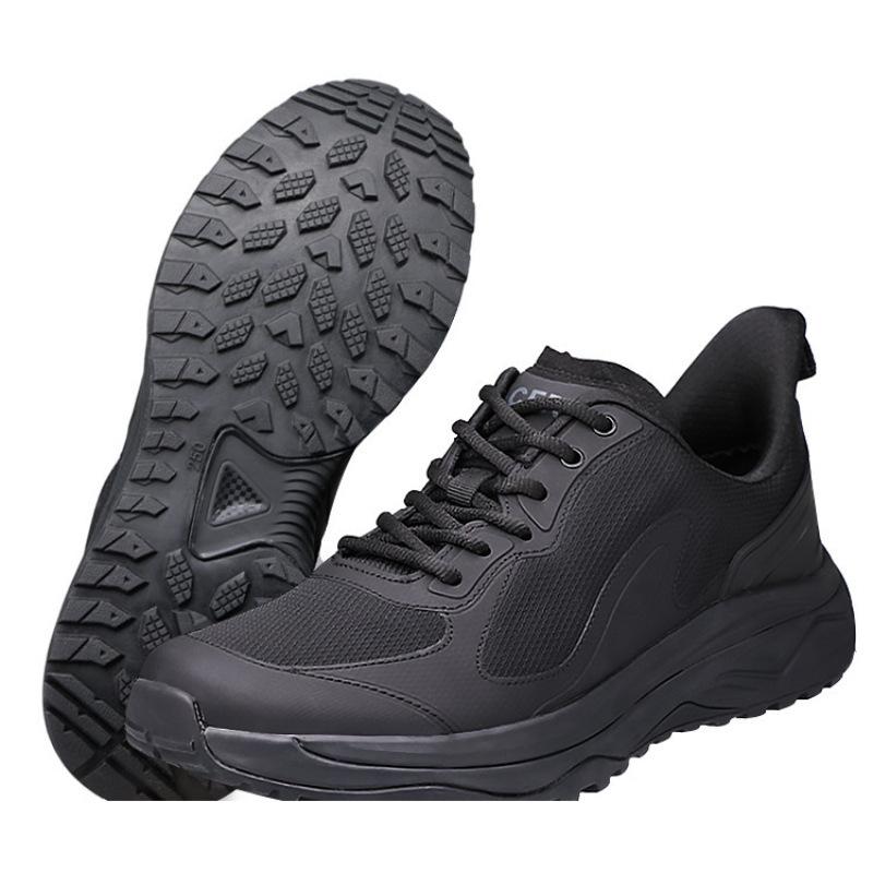 スニーカー 男性用 ランニングシューズ 消防訓練 マラソン 運動靴 トレーニング シューズ 耐摩耗 滑り止め 通気性 アウトドア ブラック