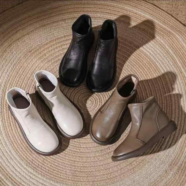 ブーツ レディース ショートブーツ ブリティッシュスタイル 筒型 あったか素材 多用途