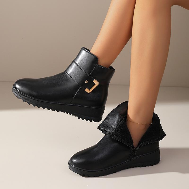 靴 レディース 婦人靴 高齢者向け あったか シニア ショートブーツ フラット ローヒール 滑り止め 歩きやすい 履きやすい 防寒 冬用 コンフォート シューズ 普段使い