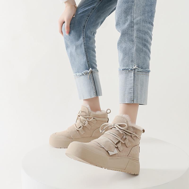 ブーツ レディース 婦人靴 ウィンターブーツ スノーブーツ 本革 レザー あったか 裏起毛 厚底 防滑 防水 撥水 滑り止め カジュアル 普段使い