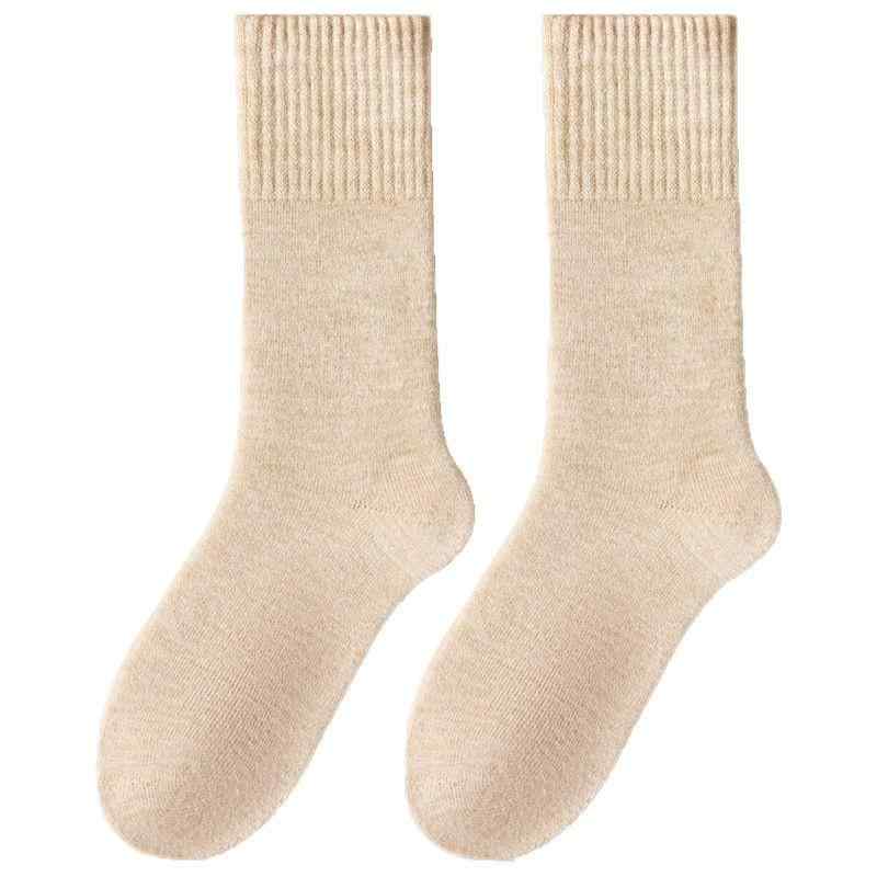 靴下 レディース 冬用 裏起毛 あったか ウール混 ミドル丈 雪用 滑り止め 厚手 ルームソックス タオル地 パイル地