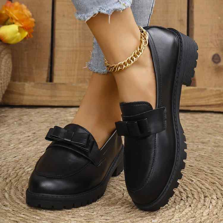 靴 レディース 秋冬 厚底 ローファー スリッポン 大きいサイズ 英国風 小さいサイズ フェイクレザー かわいい 普段使い・カラー: ブラック, 棕色・サイズ: 36, 37, 38, 39, 40, 41, 42, 43・流行要素: 浅口...