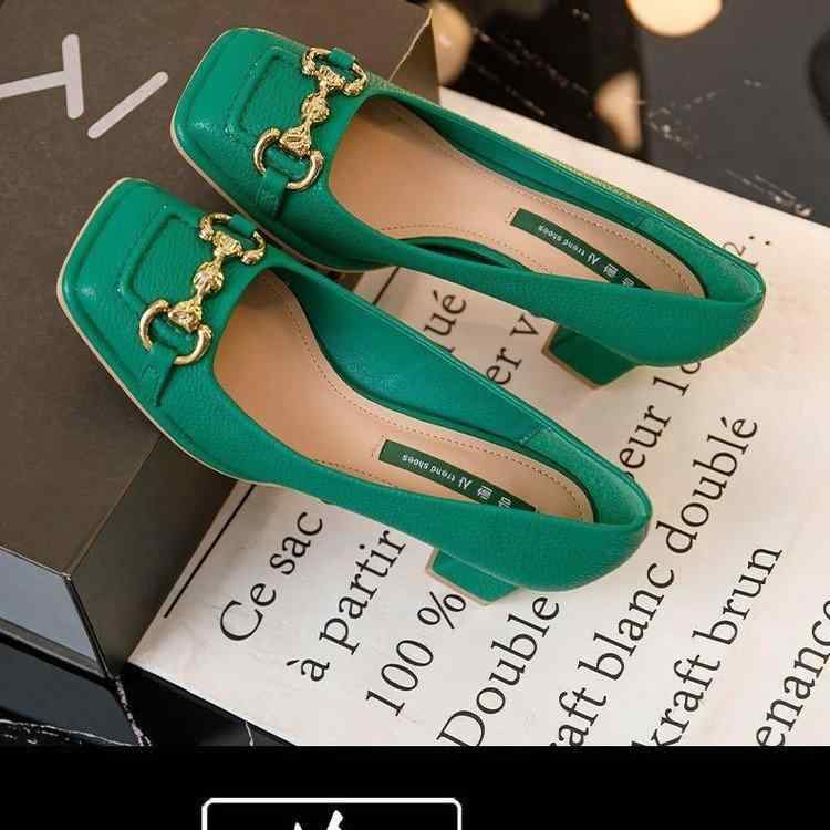 2ハイヒール レディース 太めヒール マリージェーン スクエアトゥ ローファー チャンキーヒール パンプス 通勤 オフィス フォーマル かわいい 歩きやすい フェイクレザー スムース スエード調 春秋・靴のつま先の形状: 方頭・スタイル: ...