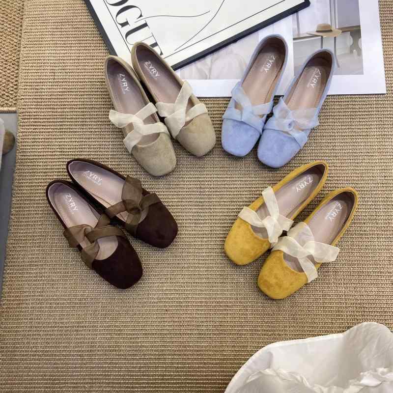 バレエシューズ レディース スクエアトゥ ぺたんこ マリージェーン フラット ローヒール 痛くない 歩きやすい 疲れない かわいい 柔らかい 滑り止め付き 普段使い 旅行 お出かけ デート 法式 复古 フェミニン ガーリー 大人 上品