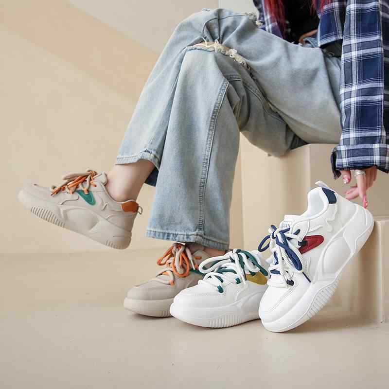 スニーカー レディース 厚底 インヒール 韓国風 学生靴 運動靴 スポーツ ローカット カジュアル 歩きやすい 普段使い