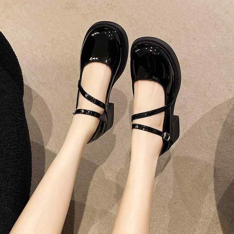 2パンプス レディース 太ヒール ラウンドトゥ かわいい 歩きやすい 普段使い 外履き 滑り止め フェイクレザー 切り替え カジュアルスタイル
