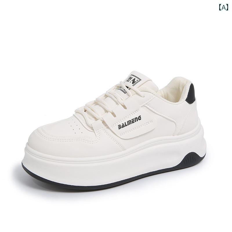 2スニーカー レディース 厚底 春秋 快適 履きやすい カジュアル レースアップ 学生 靴 白 無地 ローカット 普段使い