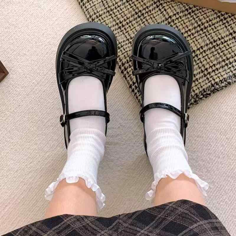 2靴 レディース かわいい 蝶結び ローファー 春 スクールスタイル 美脚 厚底 履きやすい 疲れない フラットシューズ 歩きやすい 普段使い デート