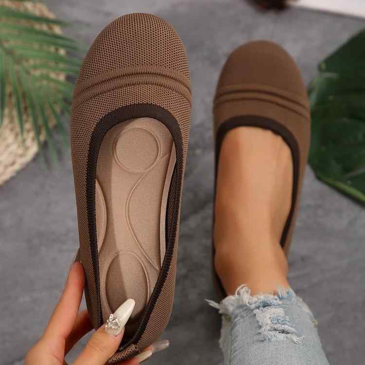 スニーカー レディース 婦人靴 ニット フラットシューズ スリッポン ローヒール ぺたんこ靴 メッシュ ラウンドトゥ 切り替え 通気性 蒸れにくい 履きやすい 痛くない 歩きやすい 普段使い 旅行 春夏
