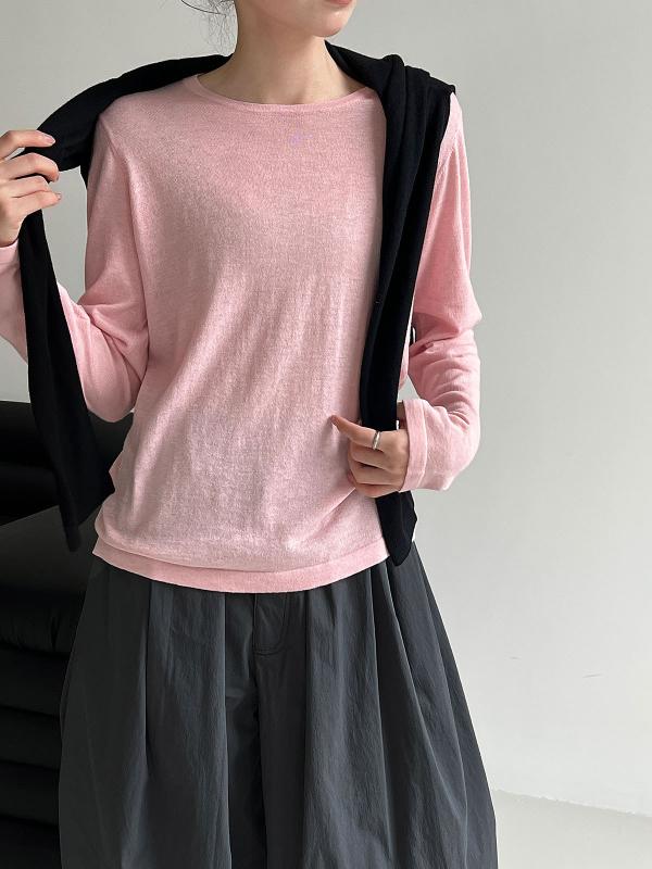 ニット レディース 秋冬 トップス 柔らかい ウール 長袖 Tシャツ プルオーバー インナー カットソー 着回し デイリー 普段使い