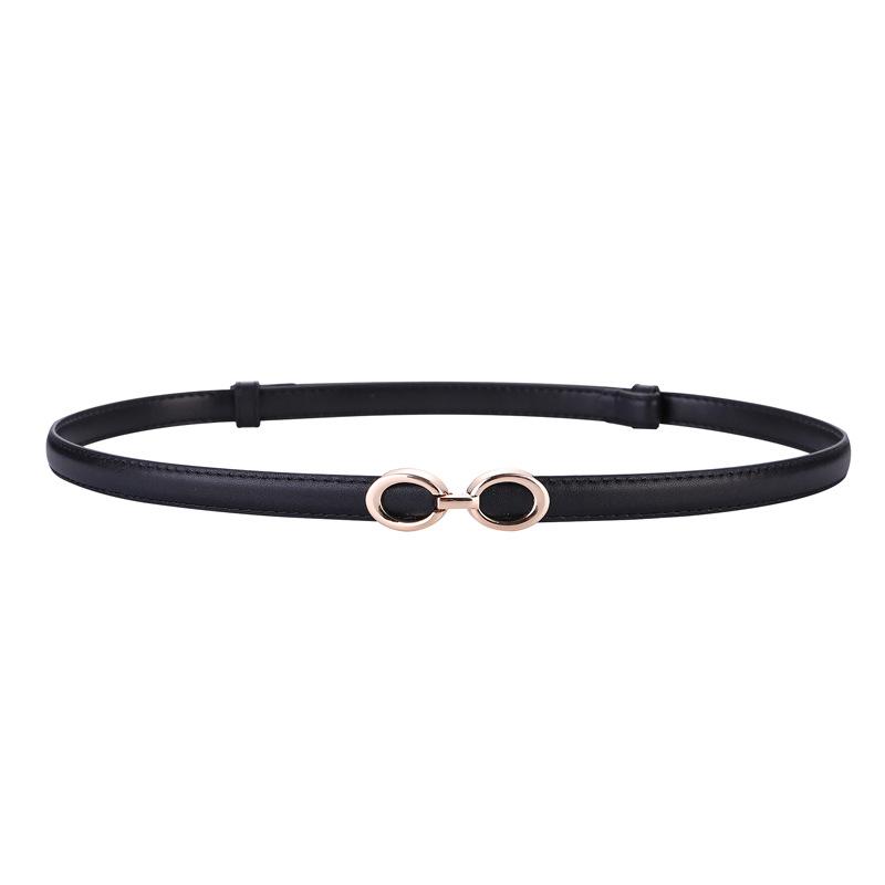 2ベルト レディース 細ベルト ウエストマーク ワンピース スカート 飾り スーツ 本革 牛革 ブラック