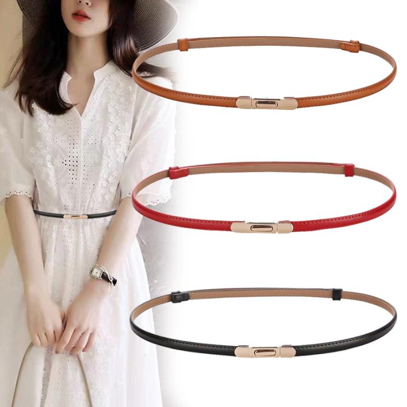 2ベルト レディース スカート飾り セーター カーディガン アウター スーツ 極細ベルト 牛革 マット ラッキーアイテム