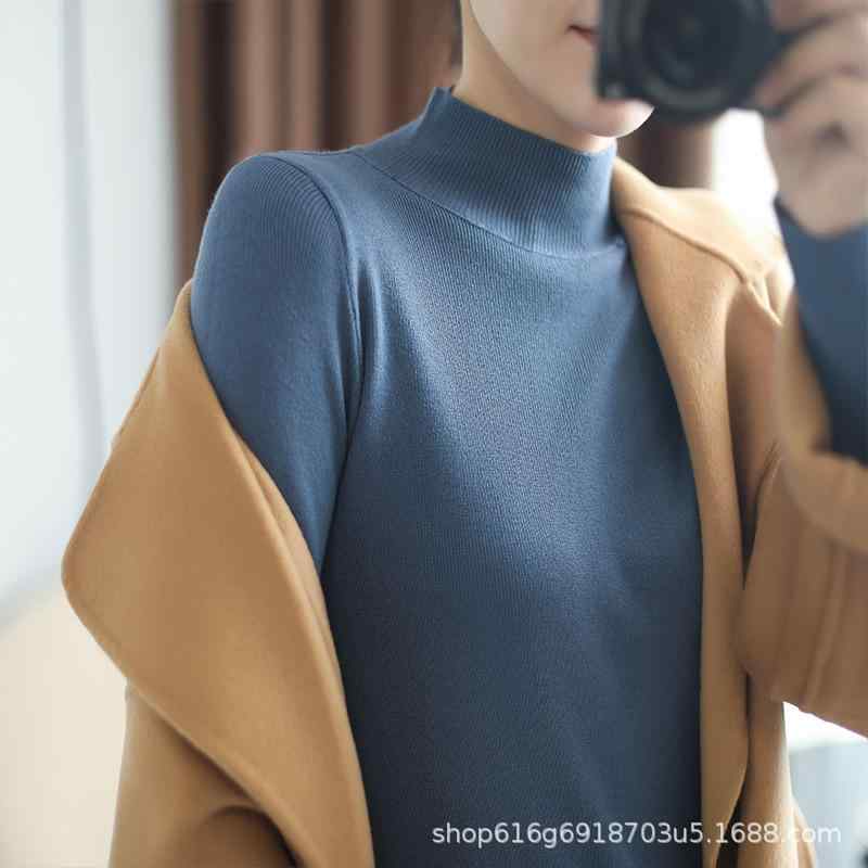 ニット レディース トップス ハーフネック 長袖 ショート丈 スリムフィット あったか ウール セーター プルオーバー 秋 インナー リブニット おしゃれ 着痩せ効果・素材: 羊毛、粘纤・柄: 無地・厚さ: 中・組み合わせ: 単品・スタイル...