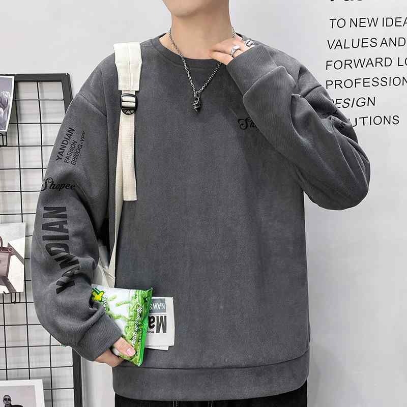 スウェット メンズ 男性用 トップス 春秋 スエード調 長袖 薄手 Tシャツ インナー カジュアル おしゃれ