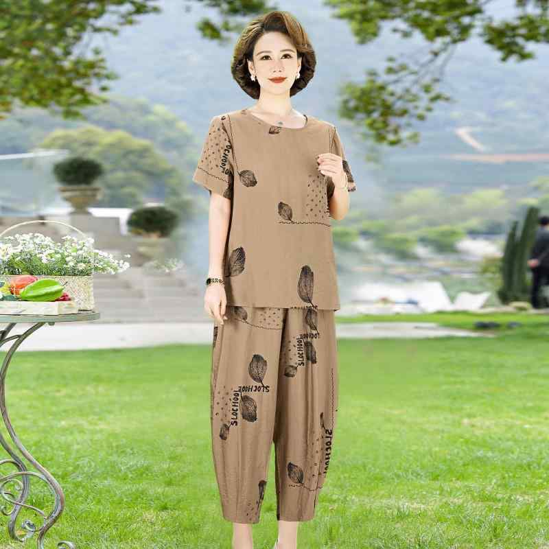 Tシャツ レディース 大きいサイズ 半袖 コットンリネン セットアップ チュニック トップス カットソー ゆったり 接触冷感 普段使い 部屋着 春夏