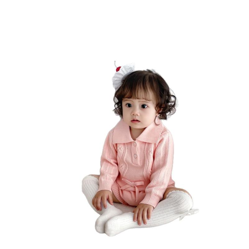 ニット ベビー服 ガールズ セットアップ コットン 不限季節 プルオーバー シャツ 乳幼児 新生児 赤ちゃん 服