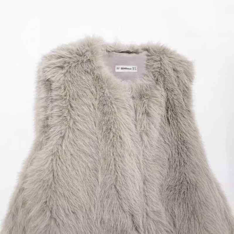 ベスト レディース 秋冬 ファッション 人造 ファー エレガント カジュアル アウター 羽織り 防寒