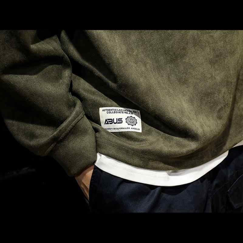 スウェット メンズ 秋冬 裏起毛 スエード調 トレーナー 長袖 秋服 冬服 大きいサイズ カジュアル