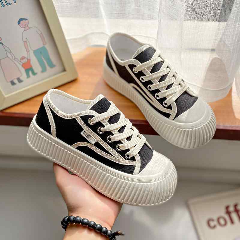 スニーカー レディース 厚底 スニーカー 春夏 キャンバス 通気性 普段使い レースアップ 紐靴 スポーツMIX スタイル カジュアル スポーティー