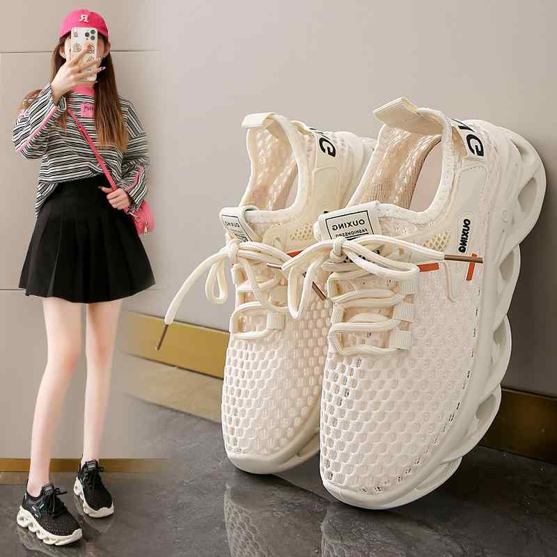 スニーカー レディース 薄型 メッシュ 通気性 衝撃吸収 柔らかい靴底 ランニング ウォーキング スポーツ 普段使い