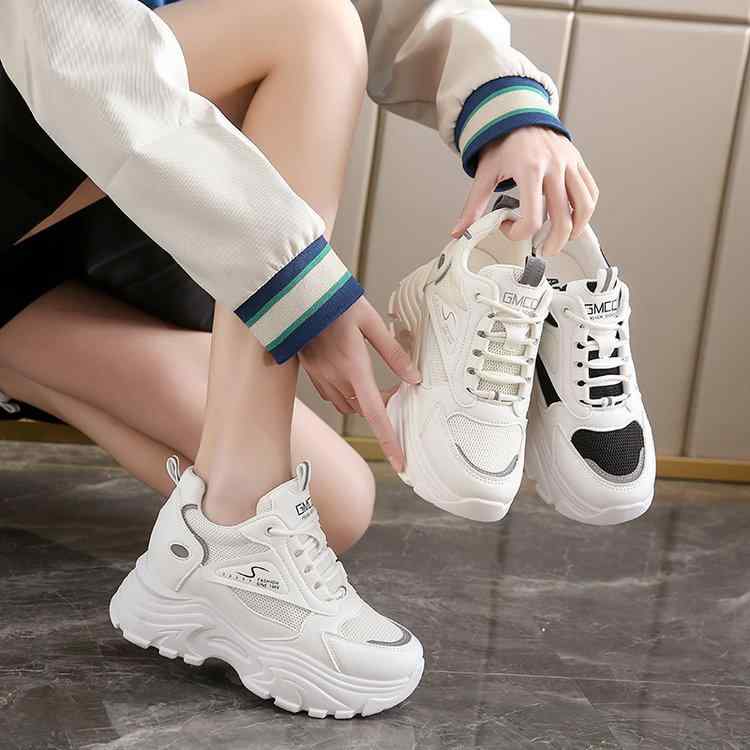 スニーカー レディース 厚底 カジュアルシューズ 女性 靴 インヒール ダッドスニーカー スポーツ 運動靴 美脚 脚長効果 春秋