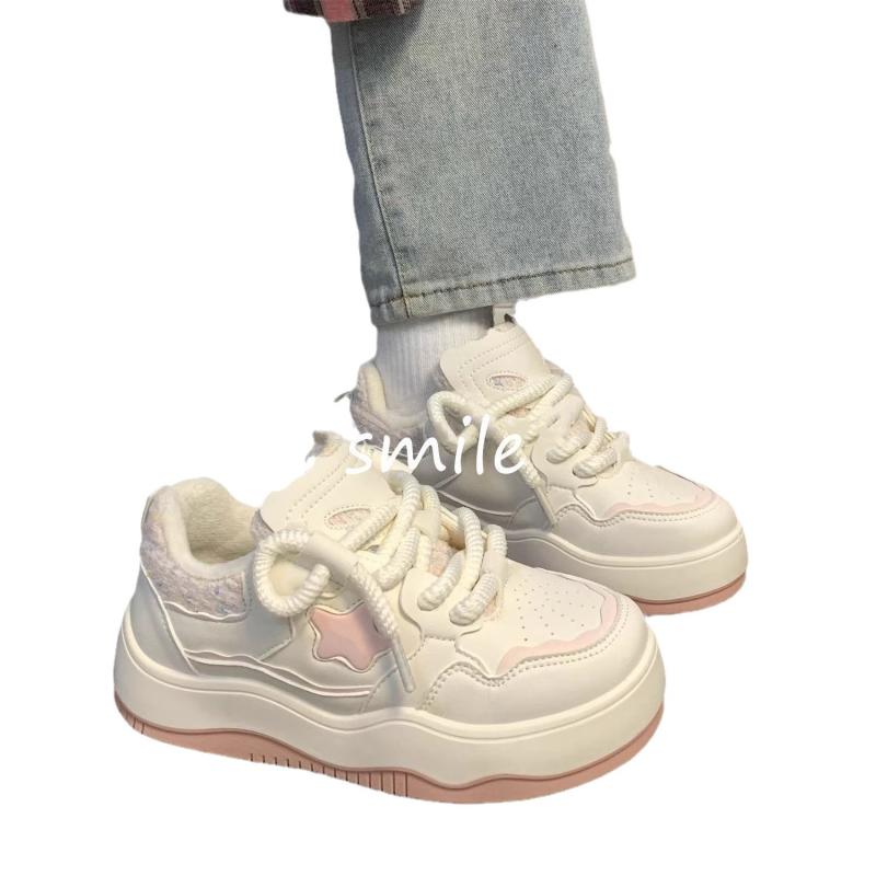 スニーカー レディース 厚底 加絨 秋冬 保暖 防寒 クッション性 歩きやすい 履きやすい 滑り止め かわいい 抹茶グリーン