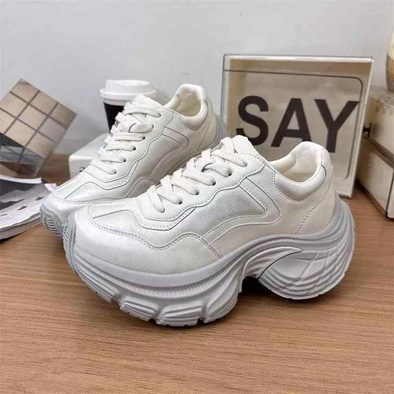 スニーカー レディース 厚底 レザースニーカー スポーツ カジュアルシューズ 本革 擦れ色 ダッドスニーカー プラットフォーム ローカット 普段使い お洒落