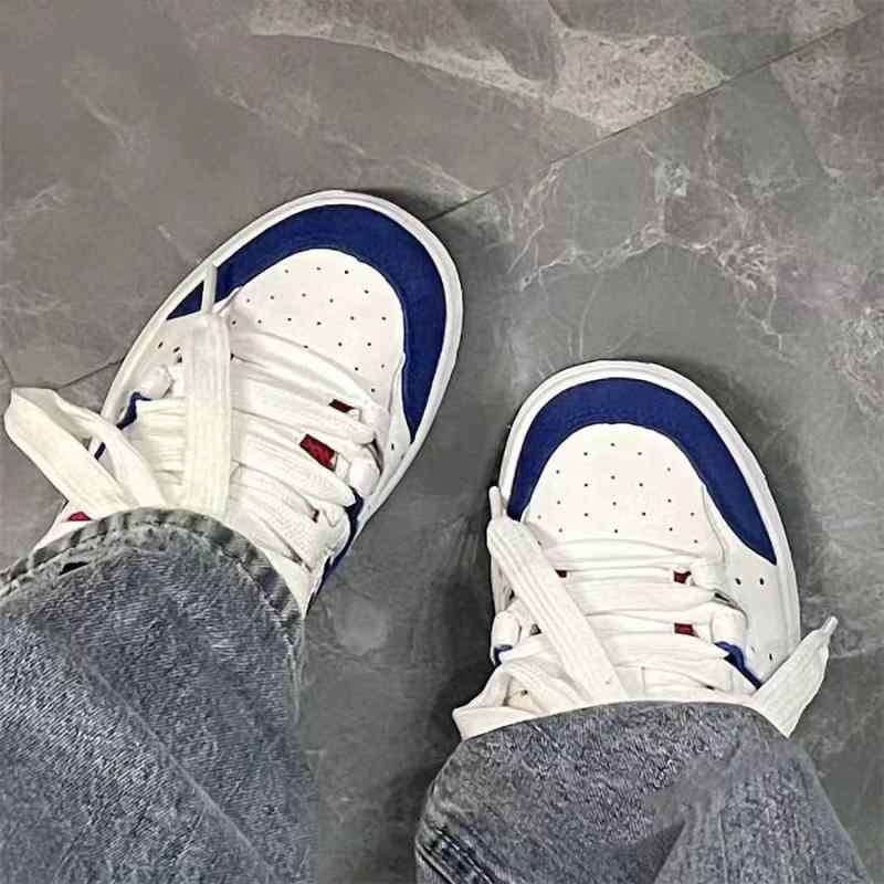 スニーカー レディース 春秋 スニーカー カジュアル シューズ ローカット 配色 切り替え ブルー系 軽量 普段使い