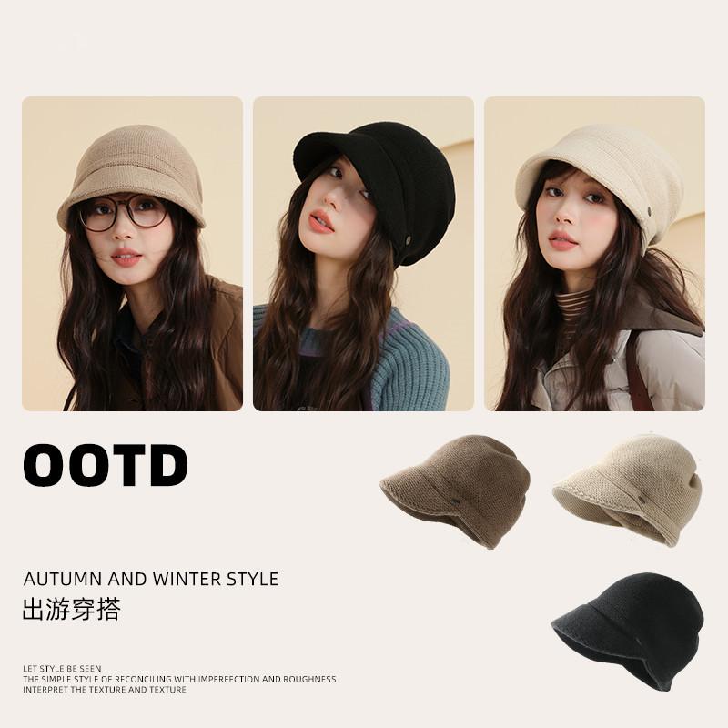 ニット帽 レディース 秋冬 保温 简约 大头围 小顔効果 韓国風 防寒 ビーニー 暖かい 厚手 二重 毛糸