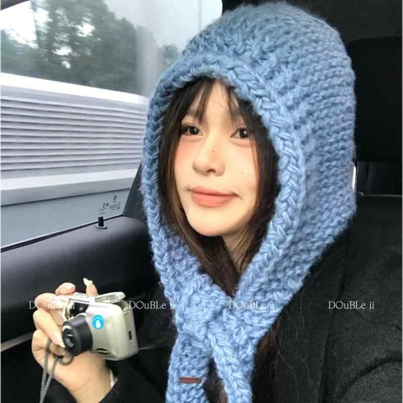 ニット帽 レディース 秋冬 無地 バラクラバ 韓国風 シンプル 防寒 あったか 暖かい 多用途 おしゃれ かわいい
