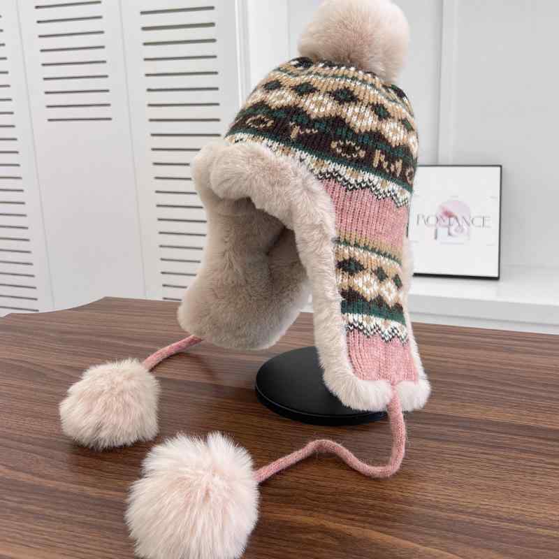 ニット帽 レディース 秋冬 雷鋒帽 かわいい スキー 防寒 保温 厚手 耳あて 毛糸 あったか おしゃれ