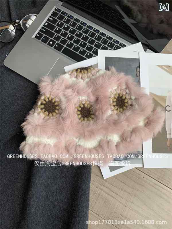 ニット帽 レディース 秋冬 ウサギ毛 あったか モコモコ 国風 シシ舞 帽子 ハンドメイド 小顔効果 トラ柄・カテゴリ: 漁夫帽・適合シーズン: 冬・帽子の種類: ラウンドトップ・つばの形状: つばなし・カラー: ピンク, ベージュ, カー...