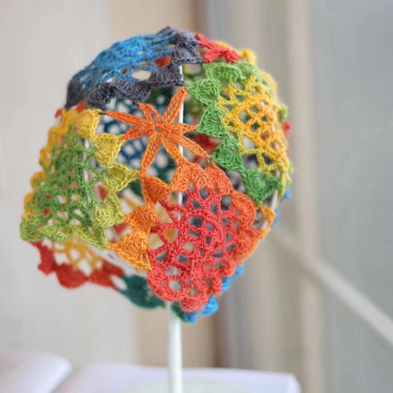 2帽子 レディース 婦人用 手編み ニット帽 ウール 毛糸 花柄 紫外線対策 日よけ 白髪隠し ミセス シニア 春