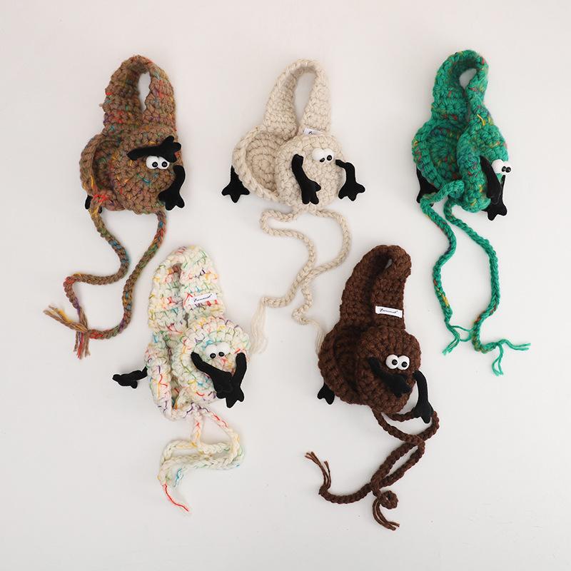 2耳あて キッズ 女の子 かわいい 子供用 ニット 耳カバー 秋冬 防寒 保温 ケーブル編み ボンボン付き 暖かい 柔らかい 親子