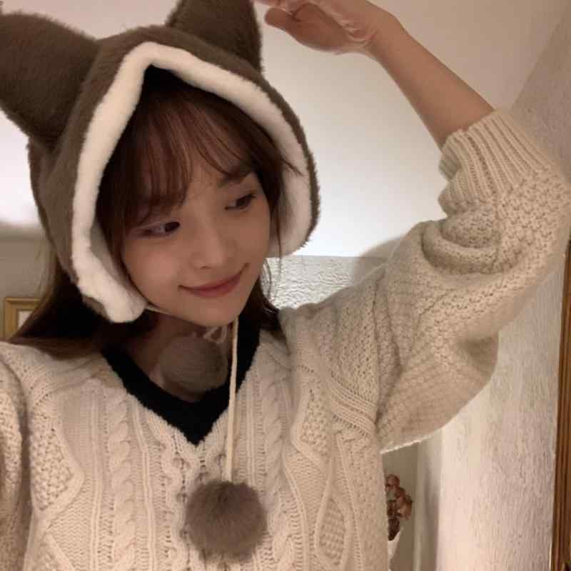 イヤーマフ レディース かわいい ウサギ耳 フェイクファー 厚手 防寒 保温 ネックウォーマー 秋冬 2way