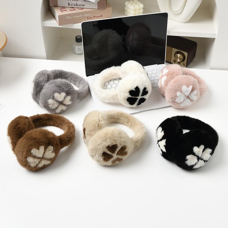 帽子 秋冬用 かわいい 桃 ハート イヤーマフ レディース 防寒 防風 耳当て 学生 自転車 バイク イヤーウォーマー