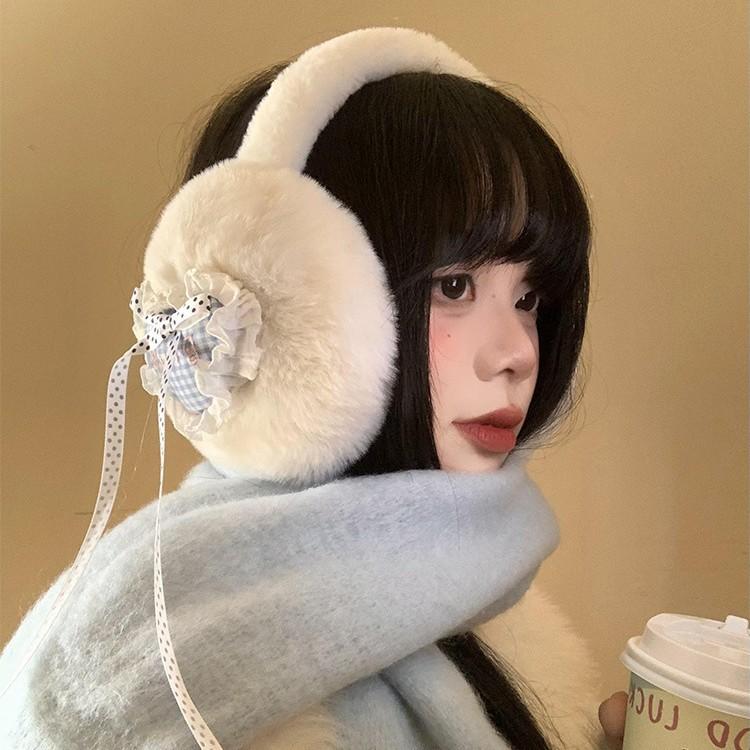 イヤーマフ レディース 秋冬 耳あて かわいい 防寒 暖かい 自転車 バイク 通勤 通学 ふわふわ もこもこ イヤーウォーマー