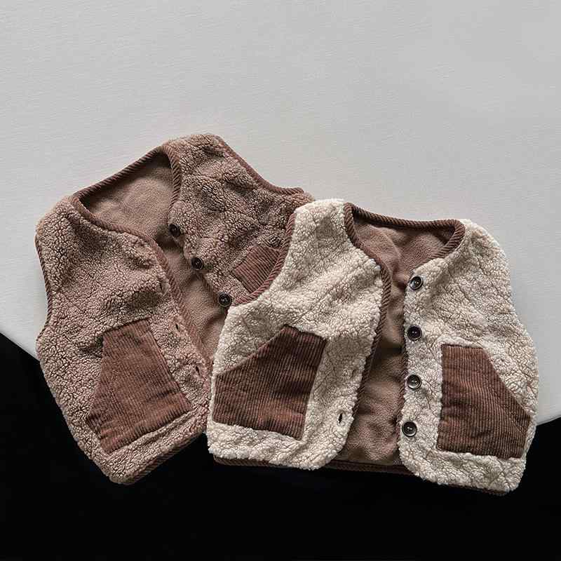 子供服 ベスト 秋冬 男女兼用 キッズ 配色 切り替え ボア あったか 防寒 ノースリーブ ジャケット アウター かわいい おしゃれ