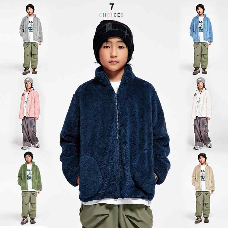 子供服 アウター 秋冬 U家 日系 長袖 フリース ジャケット キッズ 女児 男児 カジュアル 上着